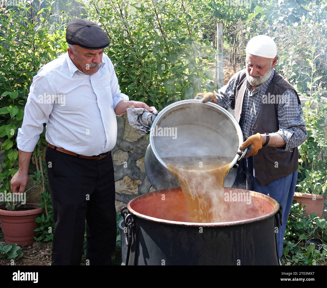 Diyarbakir, Turkey. 01st Oct, 2023. Two Kurdish villagers are seen ...