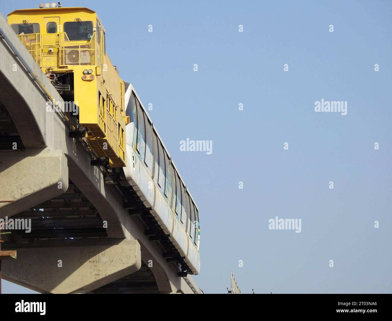 Cairo, Egypt, September 29 2023: installation of Egypt monorail vehicle ...