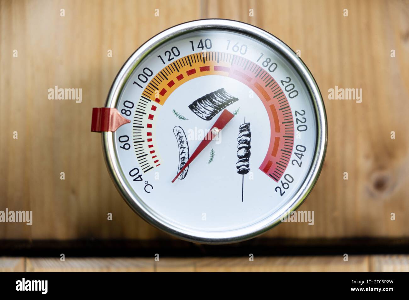 Circular Temperature gauge thermometer for measuring. Mounted for ...