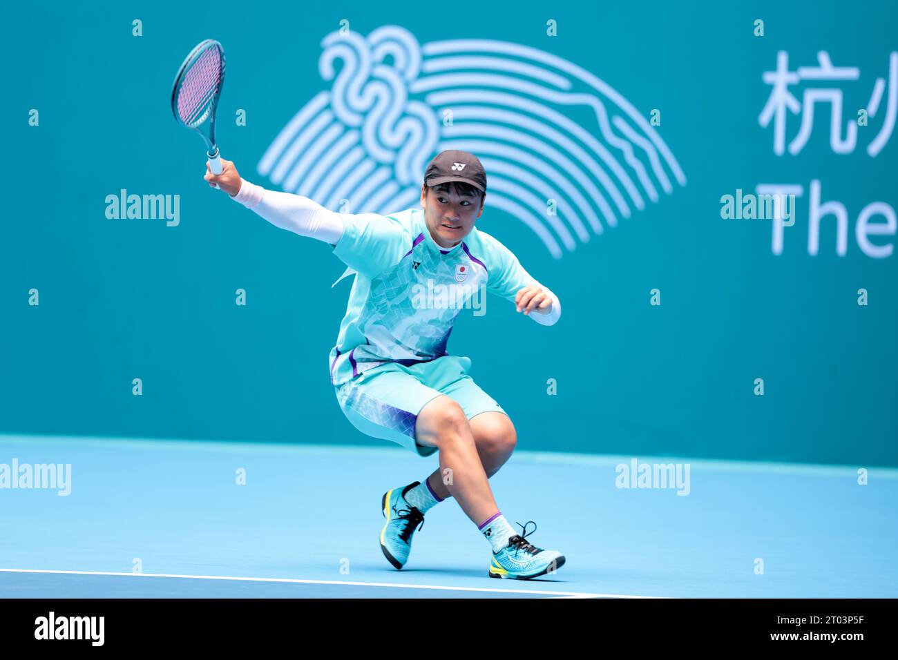 Hangzhou, China. 3rd Oct, 2023. Sora Hirooka (JPN) Soft Tennis : Men's Team Preliminary Round at ...