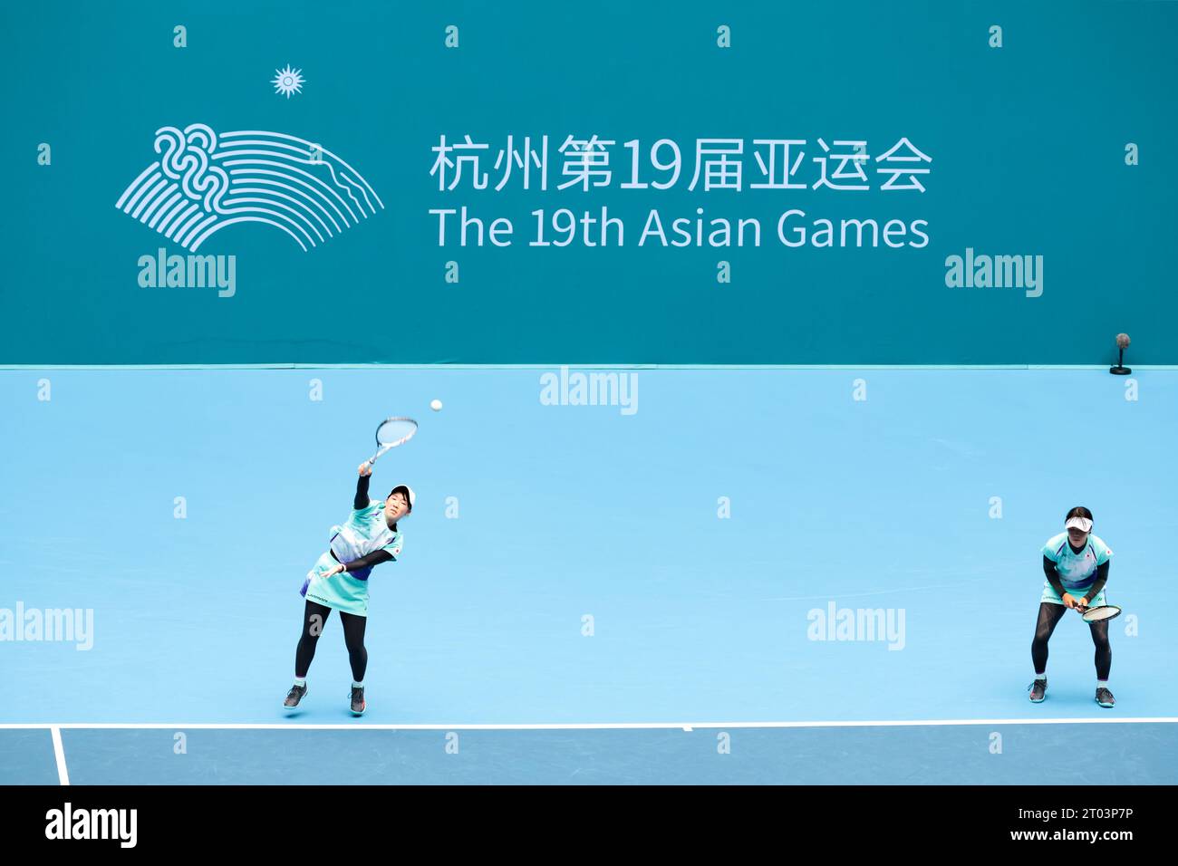 Hangzhou, China. 4th Oct, 2023. Tomomi Shimuta & Haruka Kubo (JPN) Soft Tennis : Women's Team ...