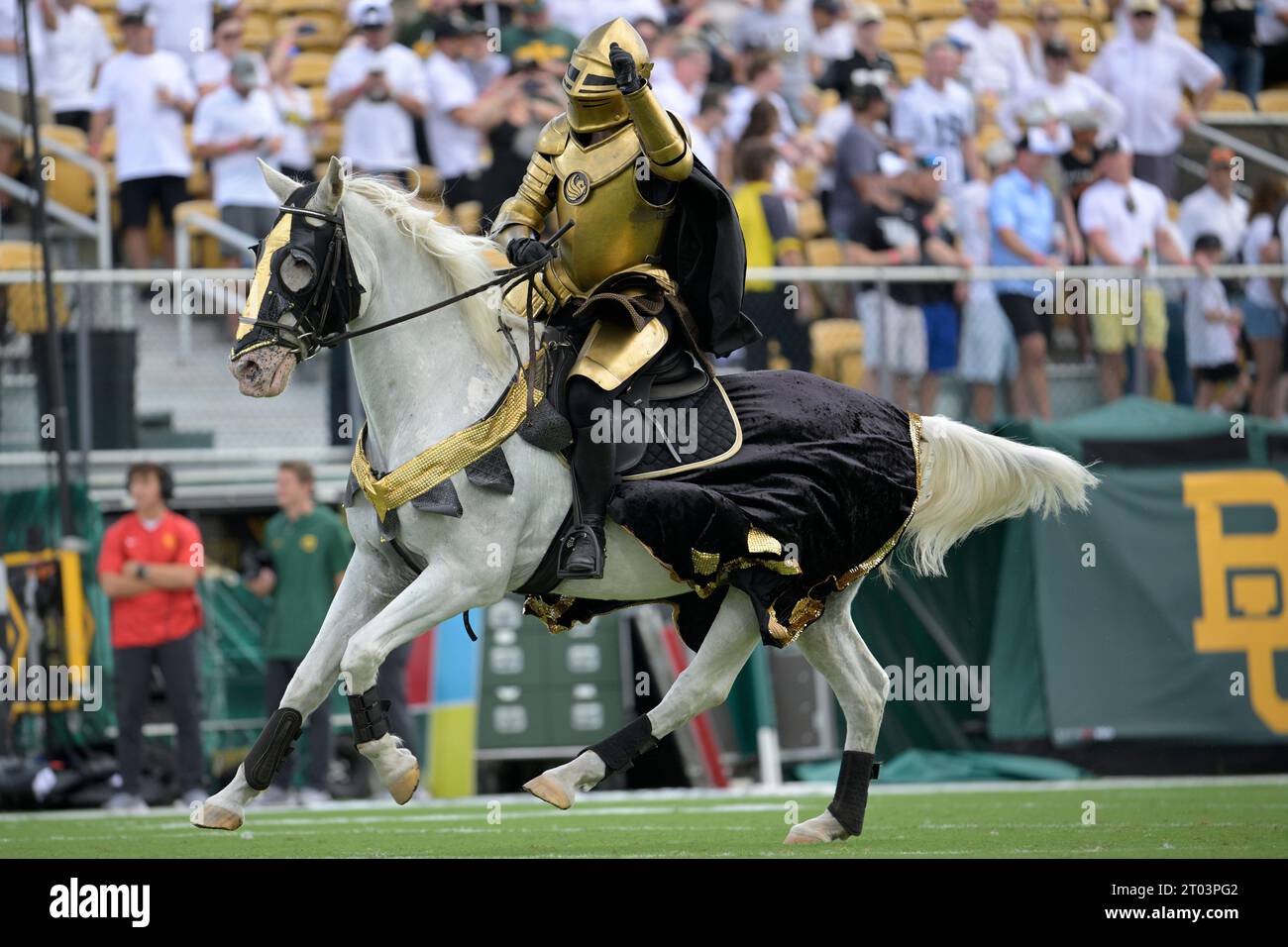 Central Florida mascots Pegasus and the UCF Knight perform on the field before an NCAA football ...