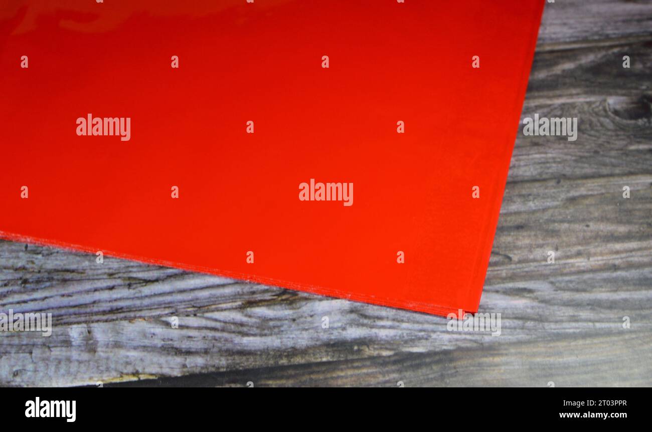 Red cover for booklets, brochures and books, wrapping the coverage on ...