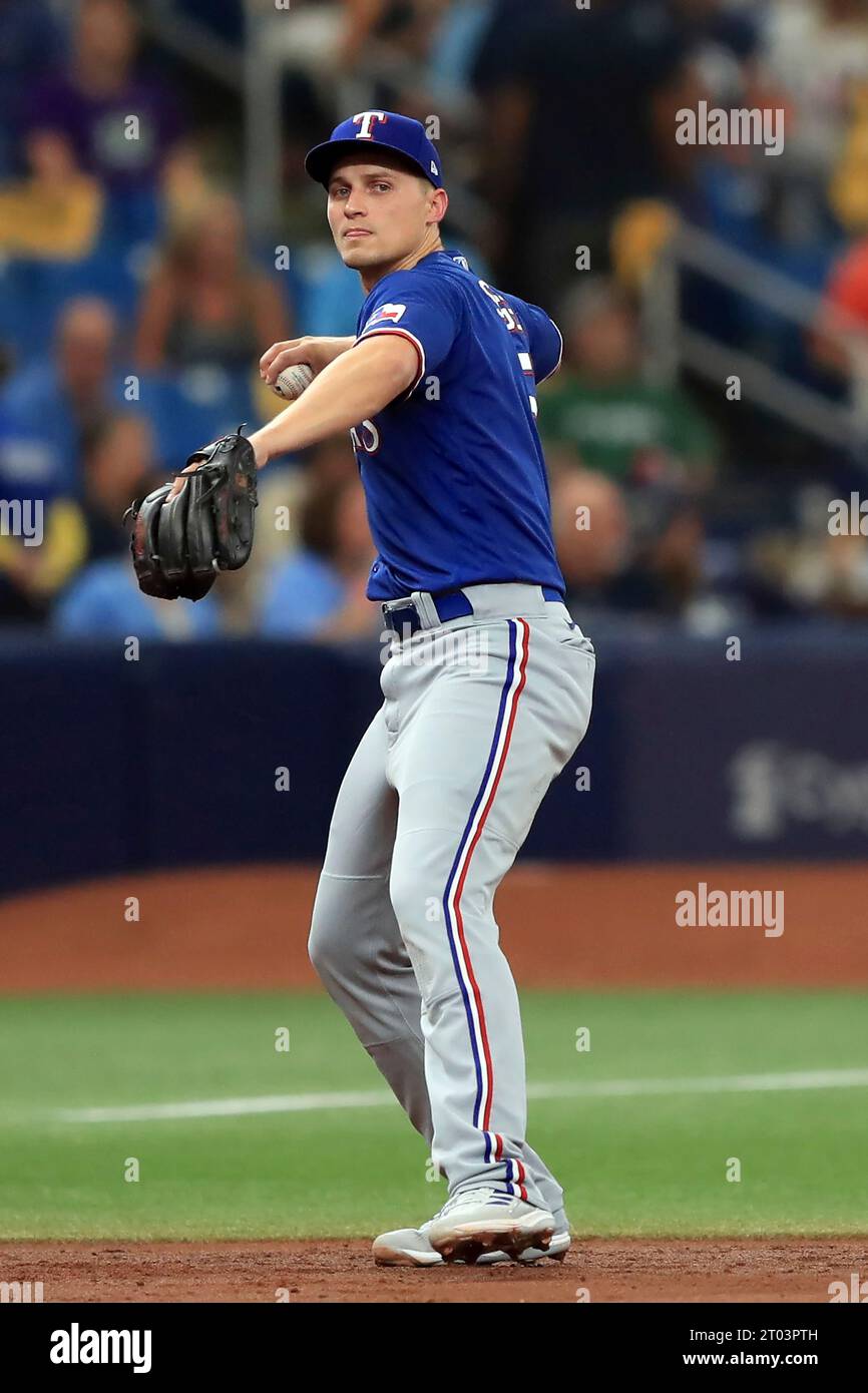 ST. PETERSBURG, FL - OCTOBER 03: Texas Rangers infielder Corey Seager ...