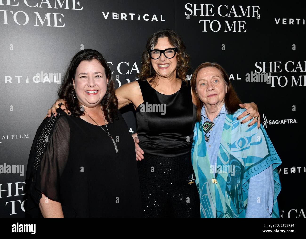 SAG-AFTRA executive director Rebecca Damon, left, writer-director ...