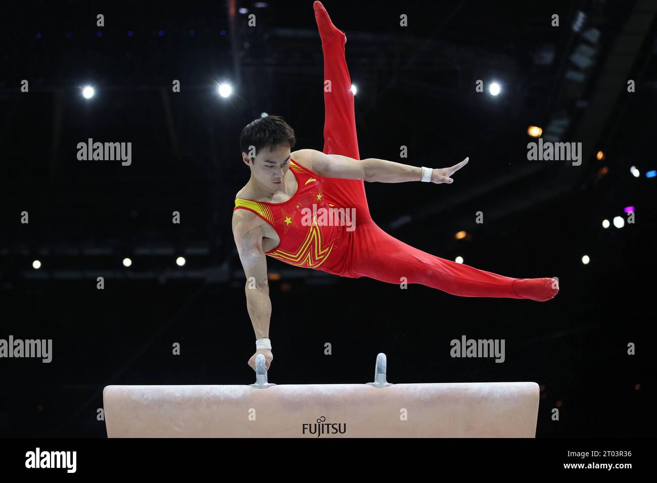 Antwerp, Belgium. 3rd Oct, 2023. Sun Wei of China competes on the ...