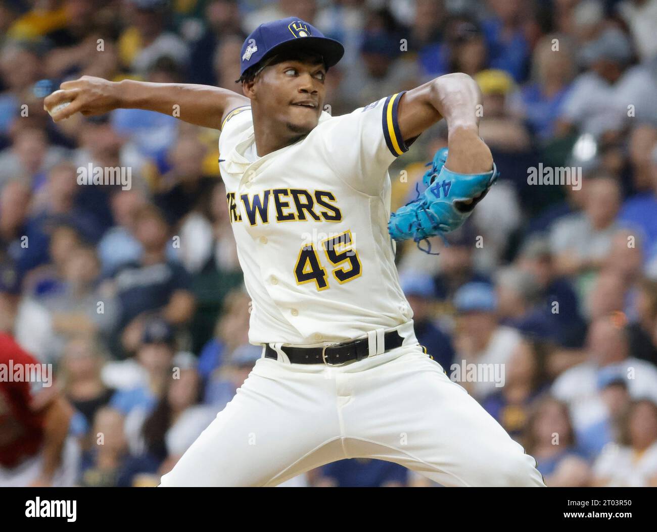 Milwaukee, United States. 03rd Oct, 2023. Milwaukee Brewers relief ...