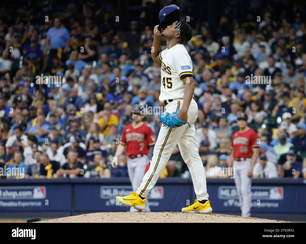 Milwaukee, United States. 03rd Oct, 2023. Milwaukee Brewers relief ...