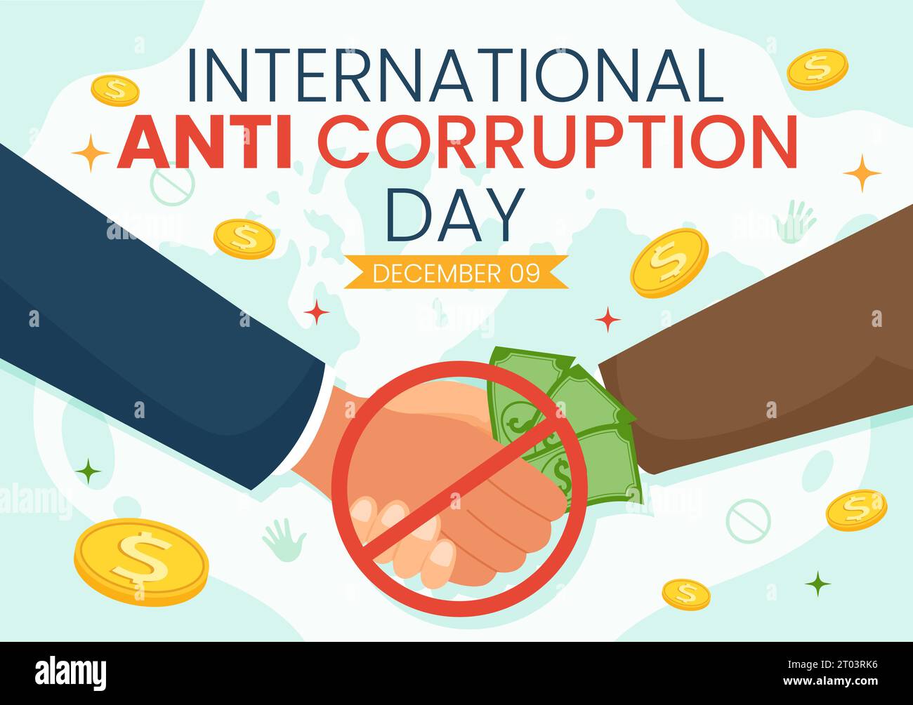 Anti Corruption Day Vector Illustration on 9 December with Stop Give ...