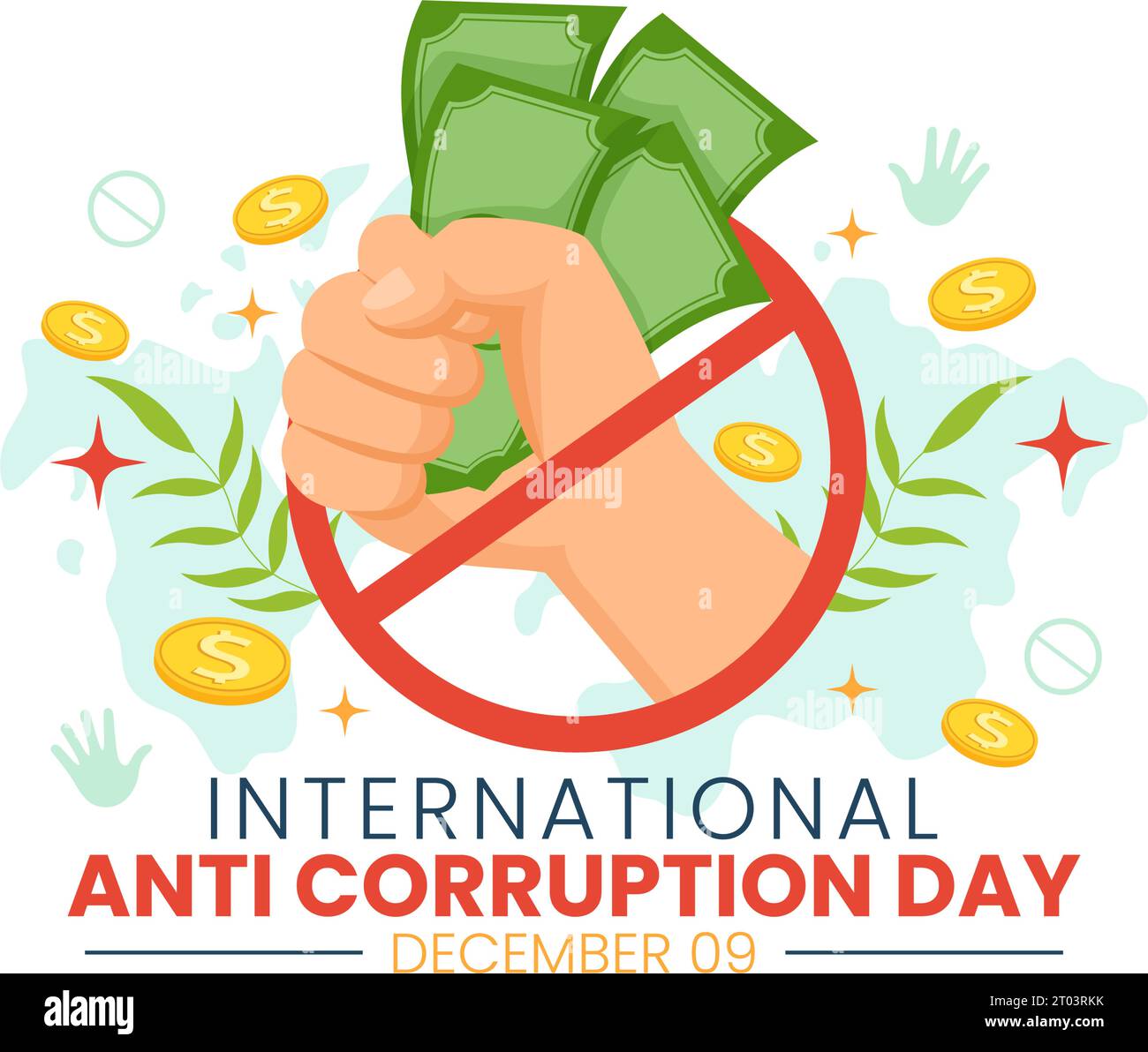 Anti Corruption Day Vector Illustration on 9 December with Stop Give ...