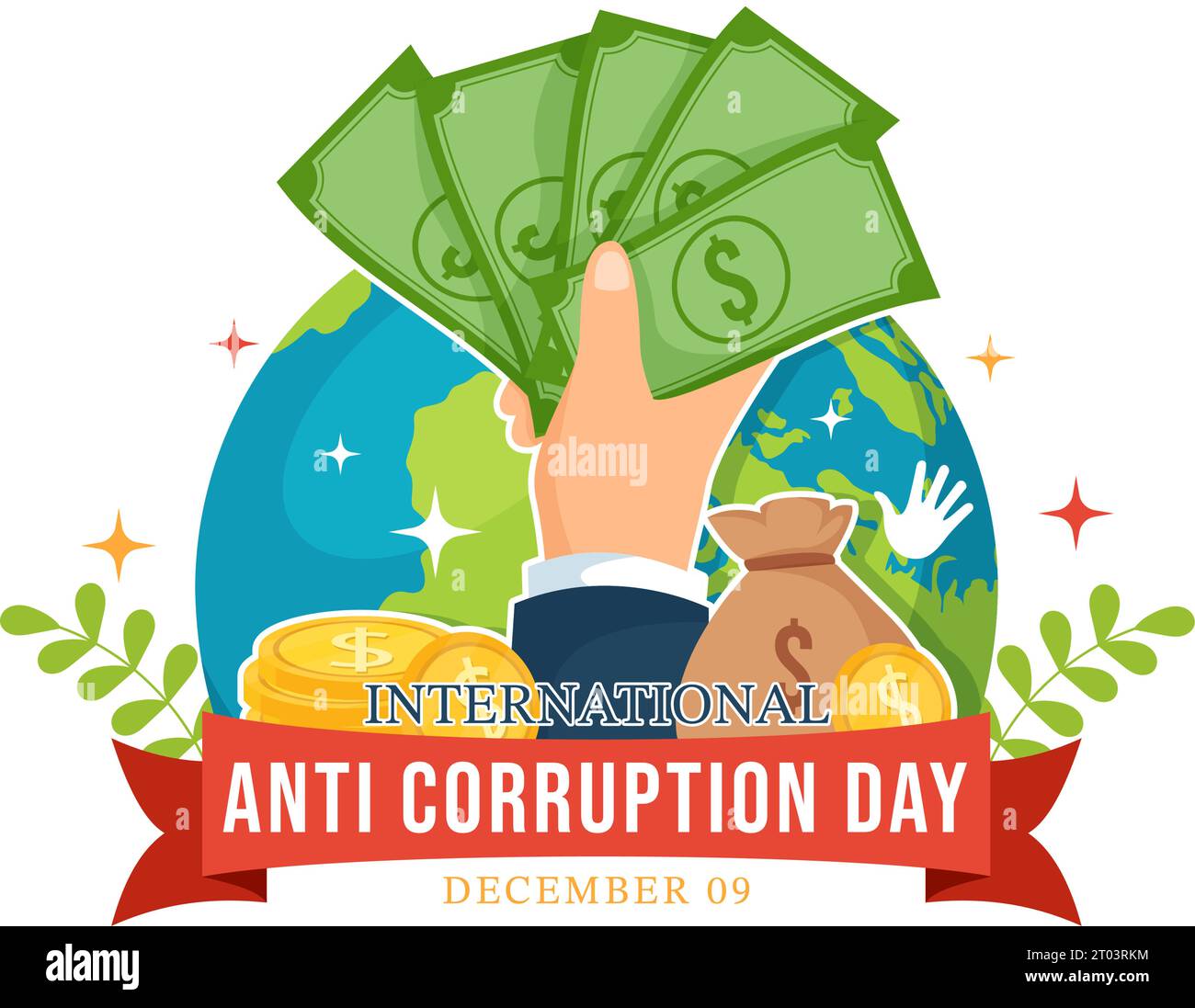 Anti Corruption Day Vector Illustration on 9 December with Stop Give ...