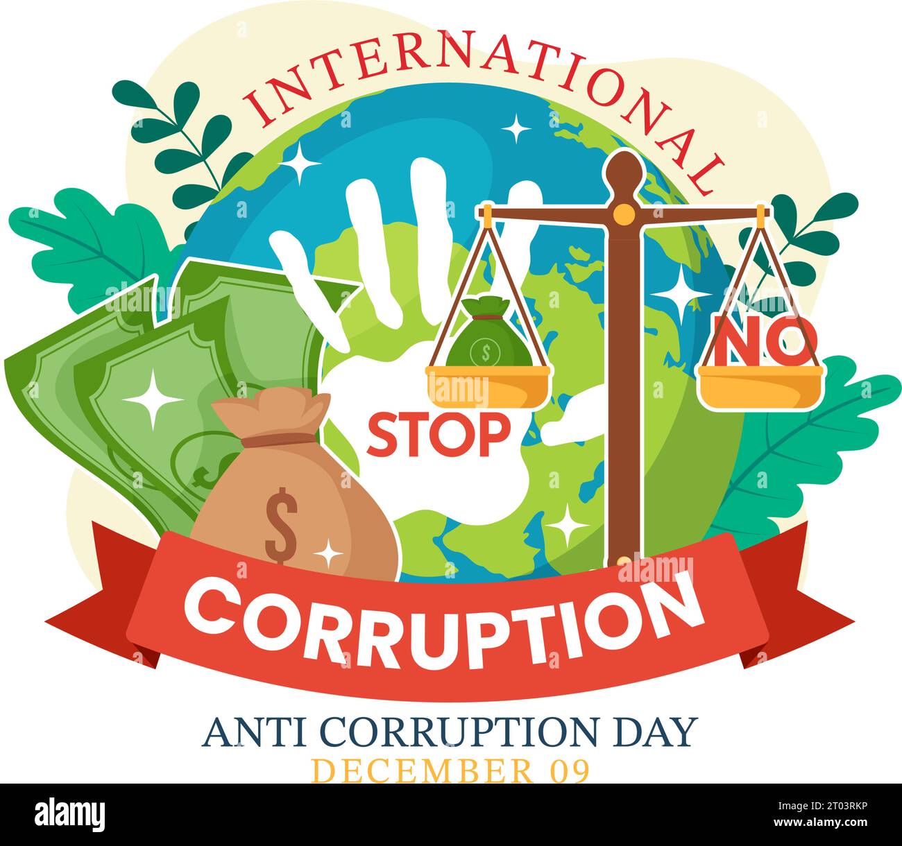 Anti Corruption Day Vector Illustration on 9 December with Stop Give ...