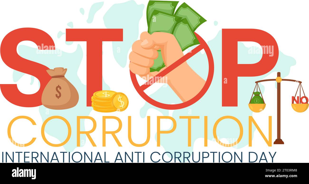 Anti Corruption Day Vector Illustration on 9 December with Stop Give ...