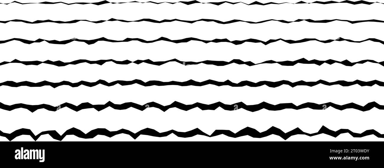 Jagged Rough Lines Set Black Scribble Stroke Border Collection Grunge