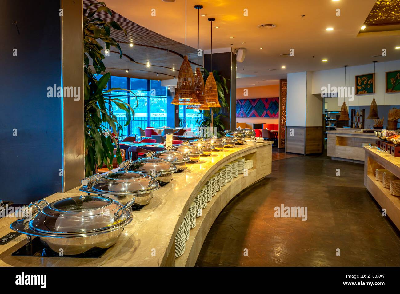 Pao’s Sapa Hotel - September 11, 2023: View the restaurant interior of ...