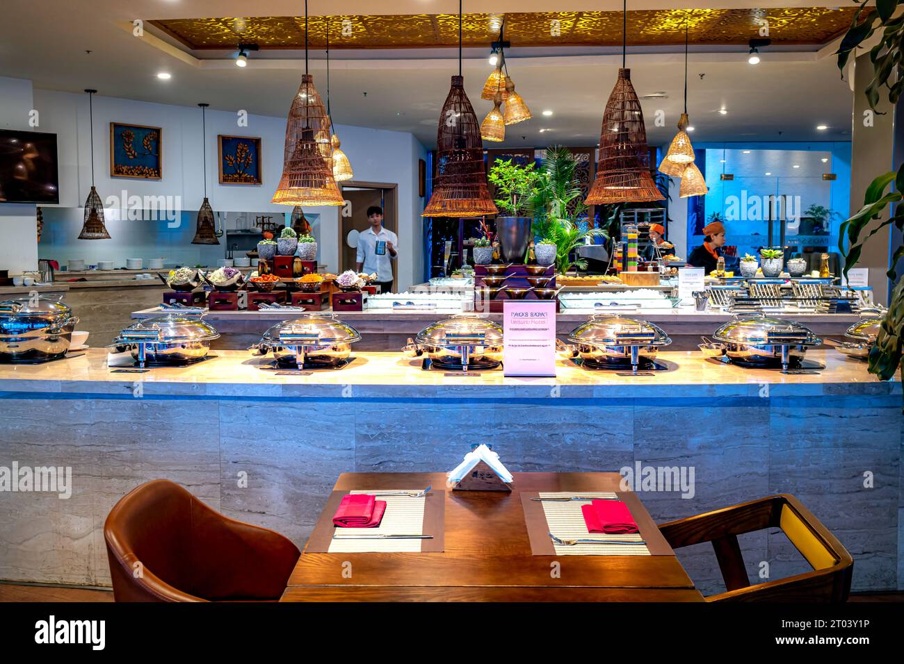 Pao’s Sapa Hotel - September 11, 2023: View the restaurant interior of ...