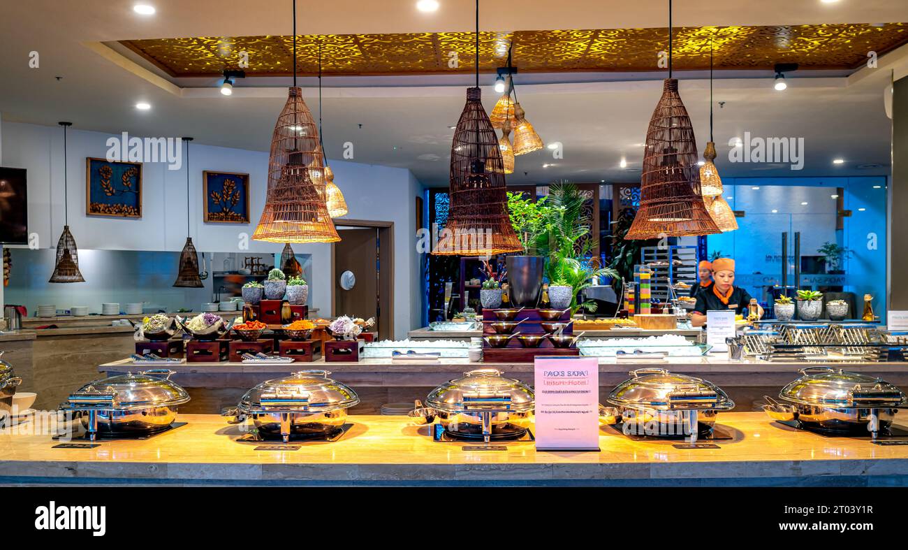 Pao’s Sapa Hotel - September 11, 2023: View the restaurant interior of ...