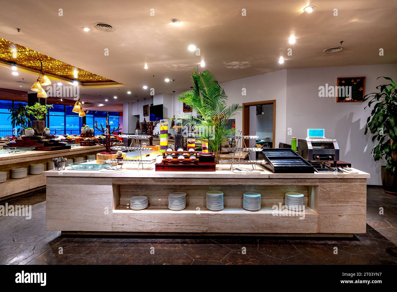 Pao’s Sapa Hotel - September 11, 2023: View the restaurant interior of ...
