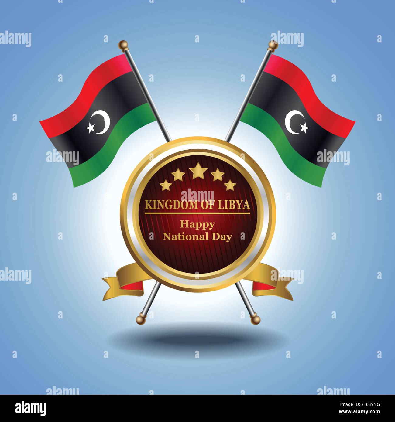 Small National flag of Kingdom of Libya on Circle With garadasi blue background Stock Vector ...
