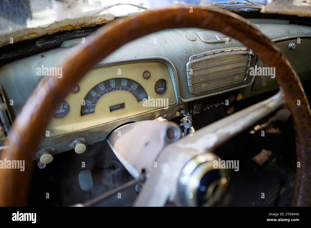 Berlin, Germany. 25th Sep, 2023. A 1956 vintage Opel Olympia is parked ...