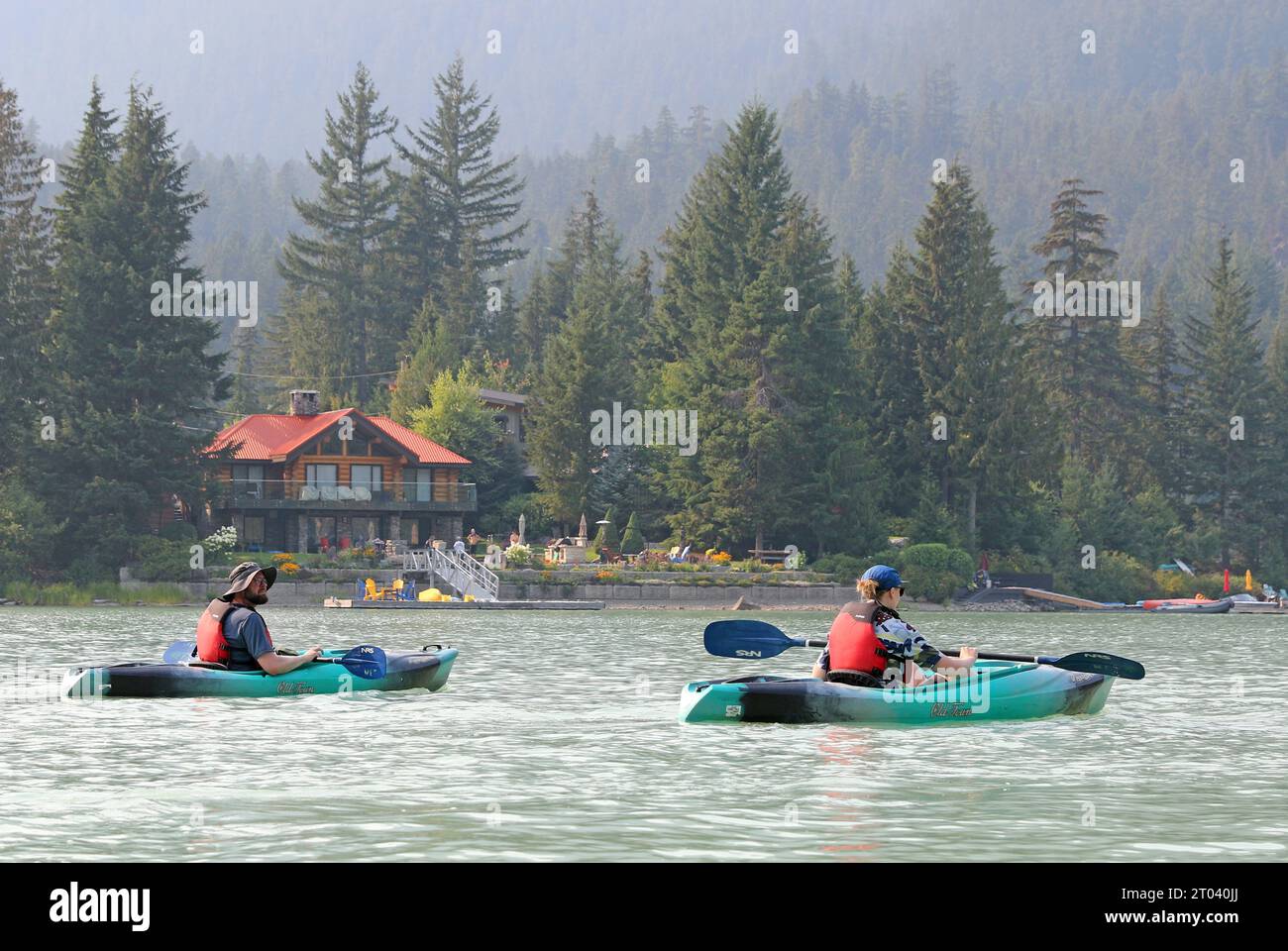 Kayaking on Green Lake, Whistler Stock Photo - Alamy