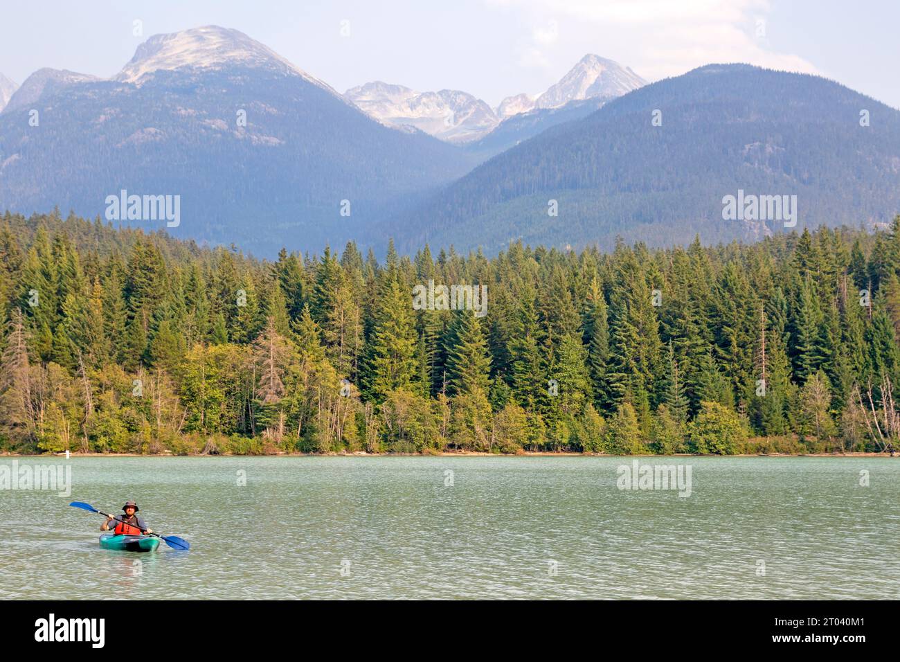Kayaking on Green Lake, Whistler Stock Photo - Alamy