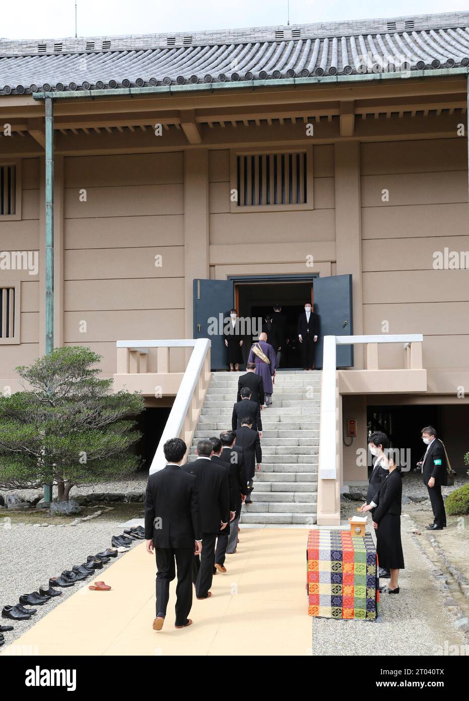 Officials carry out the seal off to open the Shosoin temple treasure ...