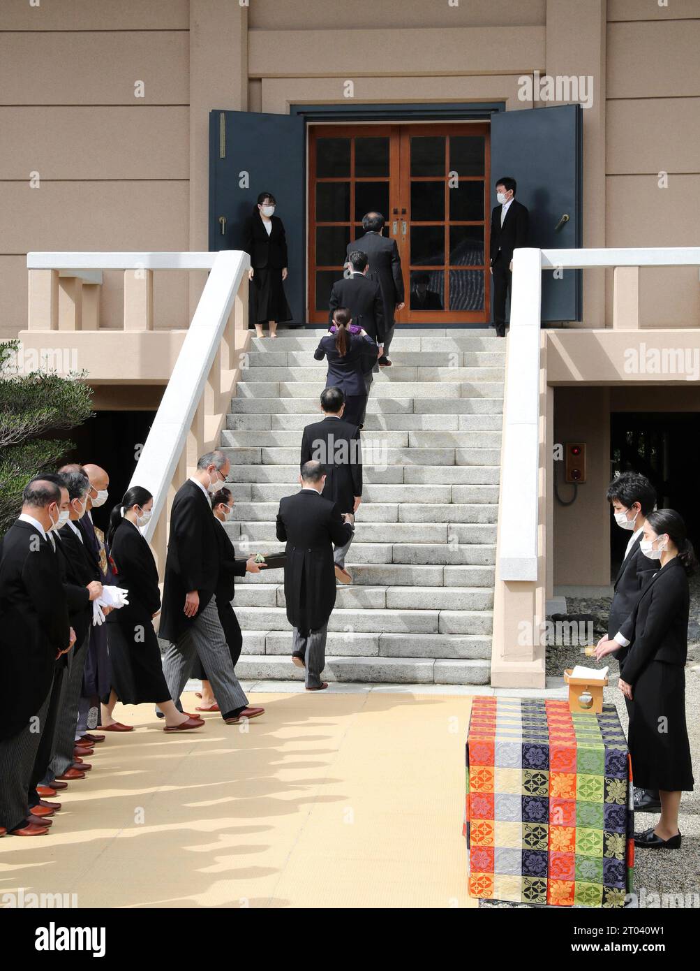 Officials carry out the seal off to open the Shosoin temple treasure ...