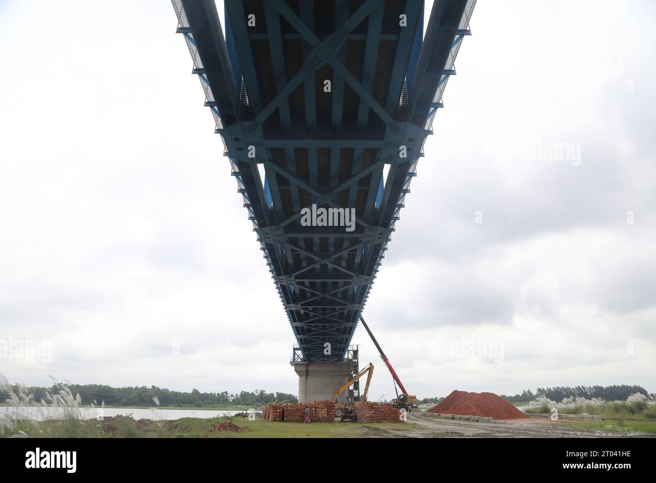 October 3, 2023: The Padma Bridge Rail Link project is seen from the ...