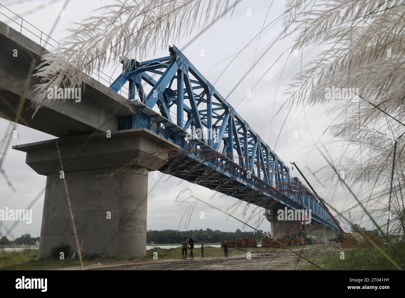 October 3, 2023: The Padma Bridge Rail Link project is seen from the ...
