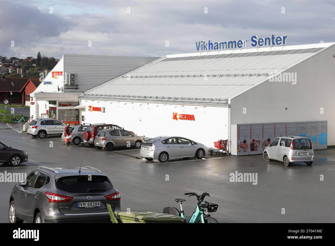 Vikhammer, Norway - September 30, 2023: View of the car park and ...
