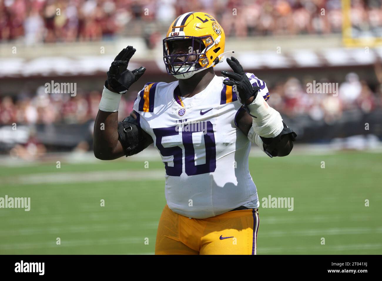 STARKVILLE, MS - SEPTEMBER 16: LSU Tigers offensive lineman Emery Jones ...