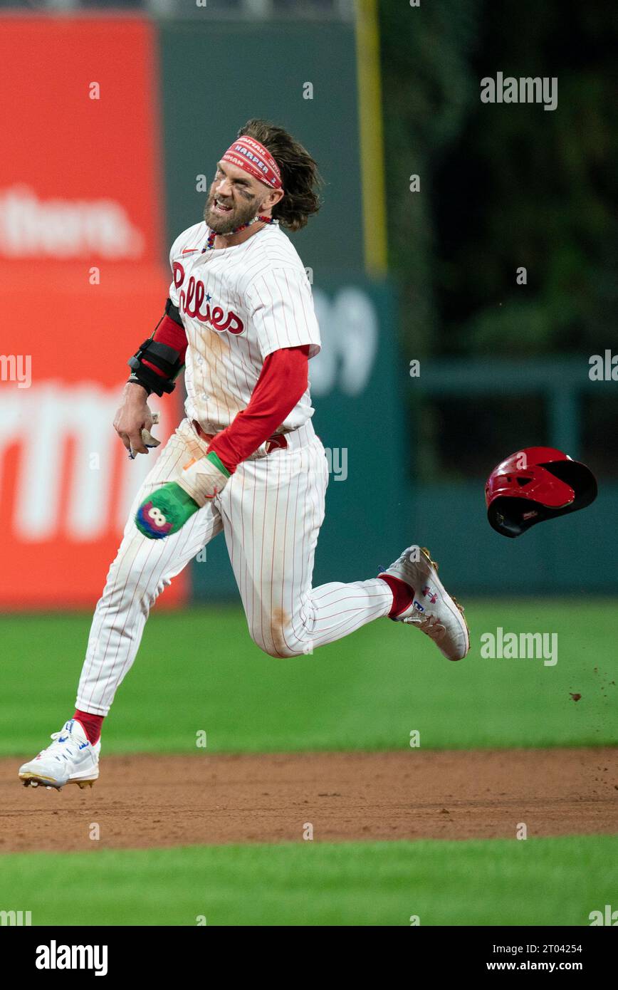 Philadelphia Phillies' Bryce Harper in action during the Game 1 in an ...