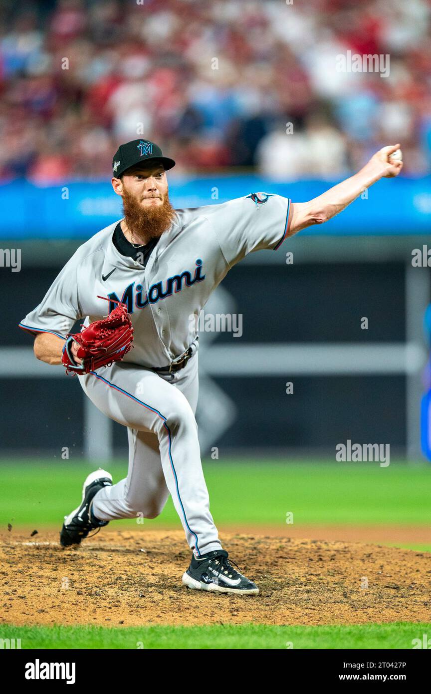 Miami Marlins relief pitcher A.J. Puk in action during the Game 1 in an ...