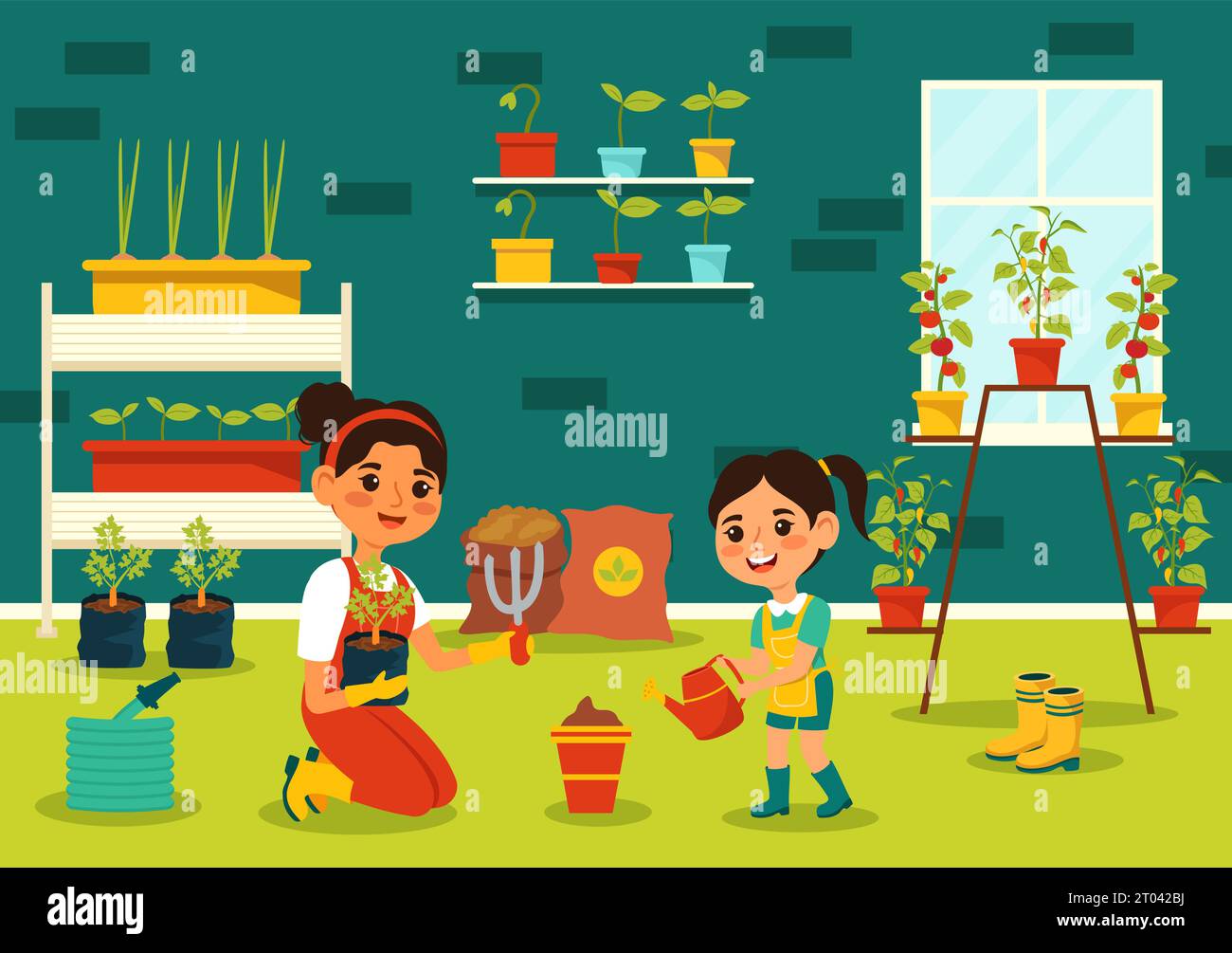 Growing Vegetables Vector Illustration with Harvest, Farming Various ...