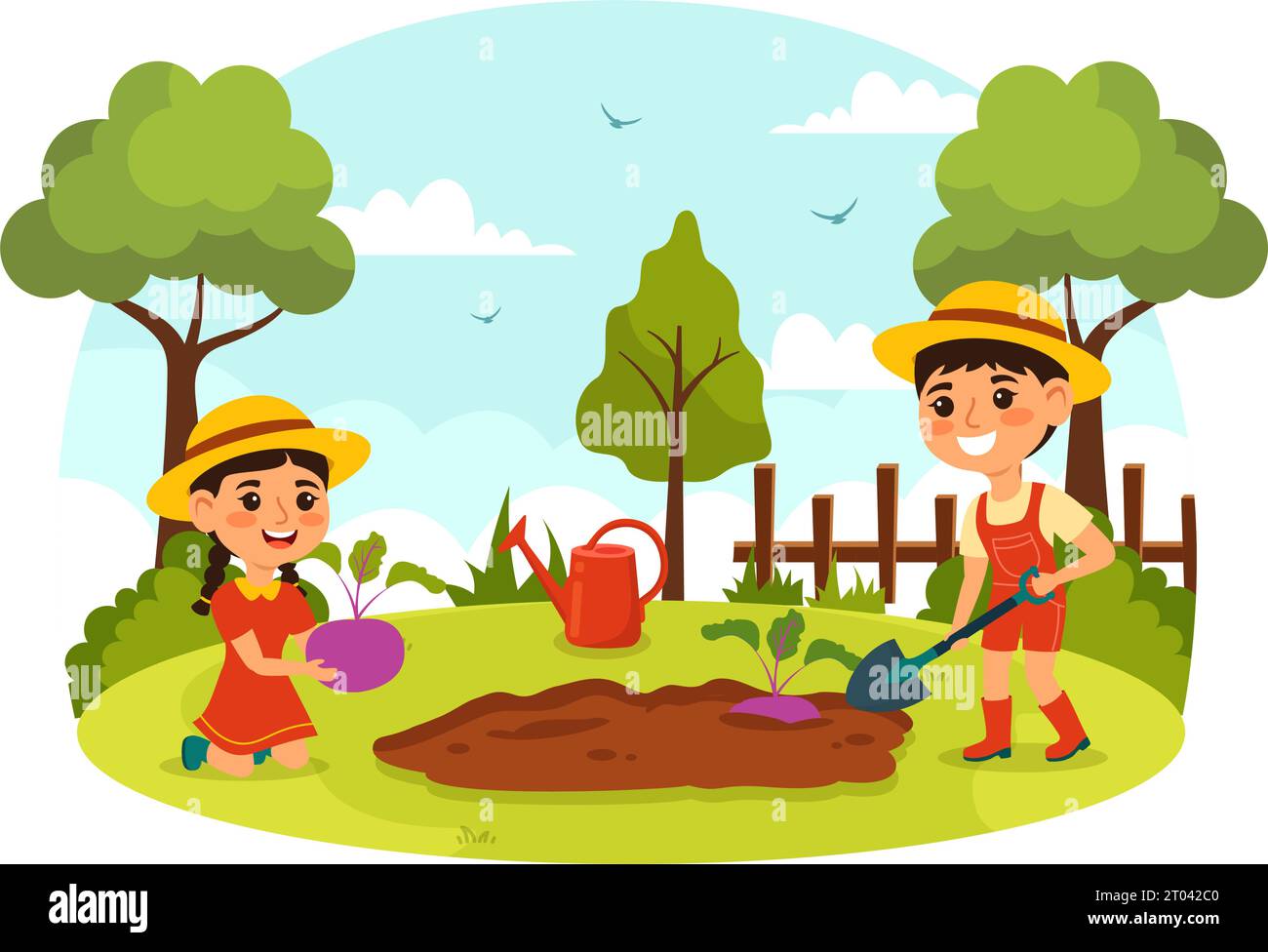 Growing Vegetables Vector Illustration with Harvest, Farming Various ...