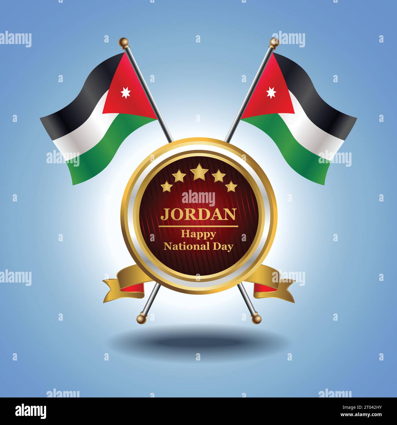 Jordan flag on stand Stock Vector Images - Alamy