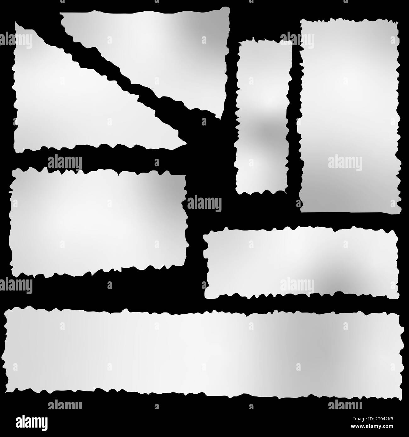 Paper scraps. Ripped papers, torn page pieces and scrapbook note paper ...