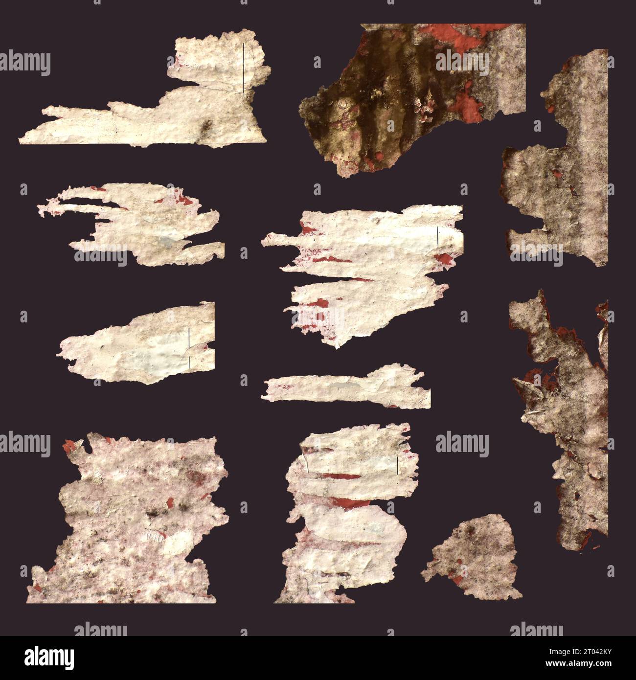 Paper scraps. Ripped papers, torn page pieces and scrapbook note paper ...