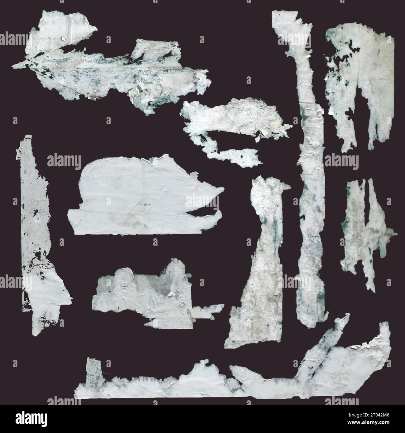 Paper scraps. Ripped papers, torn page pieces and scrapbook note paper ...