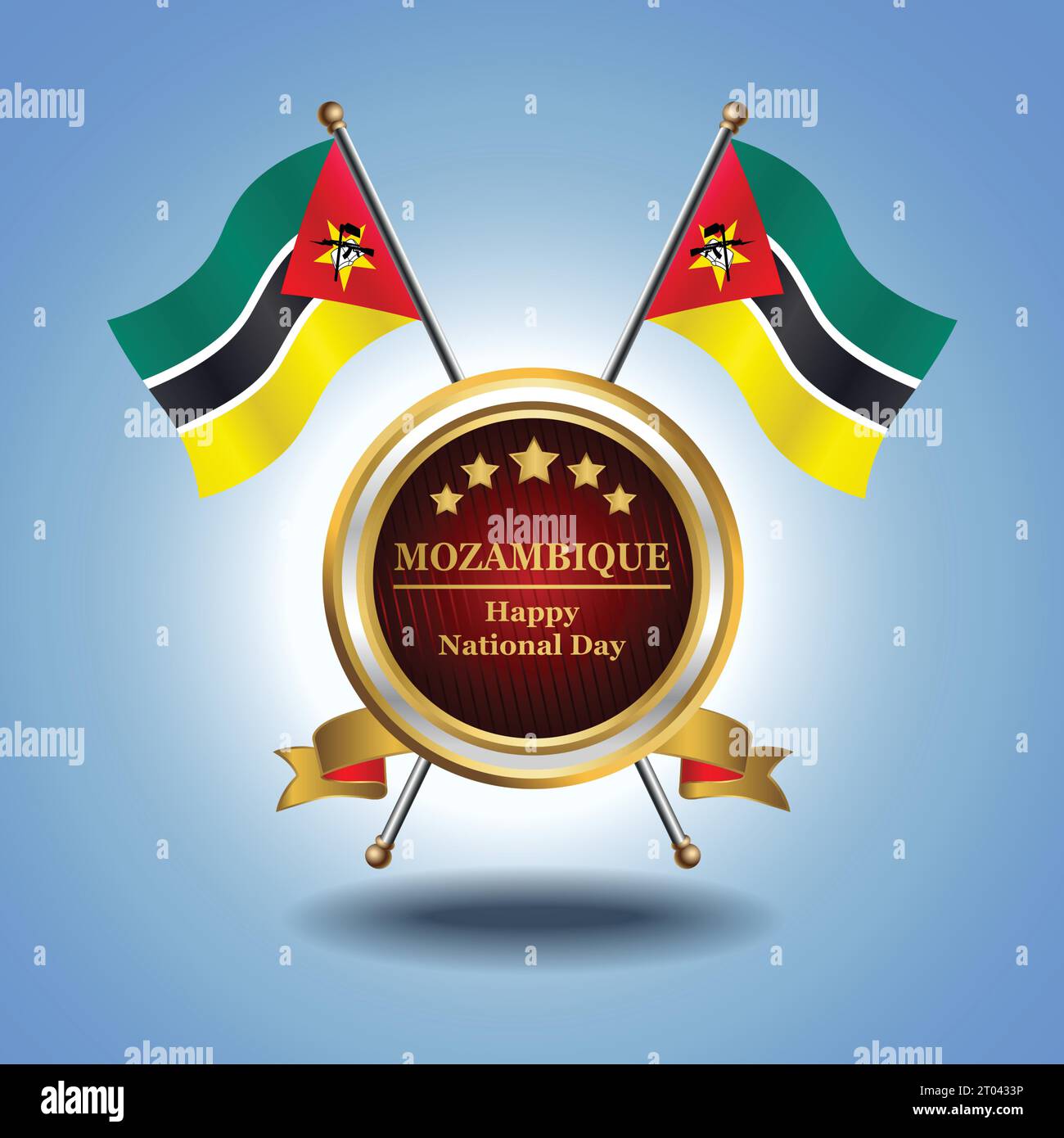 Small National flag of Mozambique on Circle With garadasi blue ...