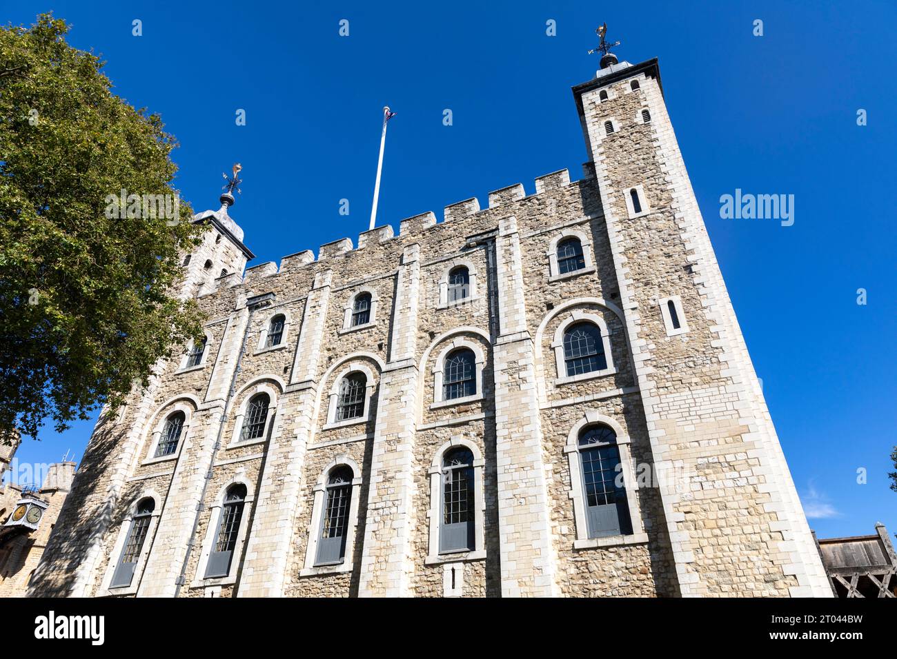 White Tower the central tower of Tower of London, medieval castle keep ...