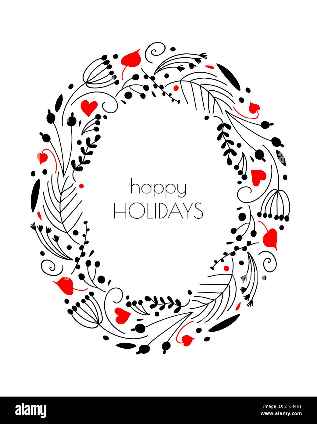Vector handdrawn floral doodle wreaths Stock Vector Image & Art - Alamy