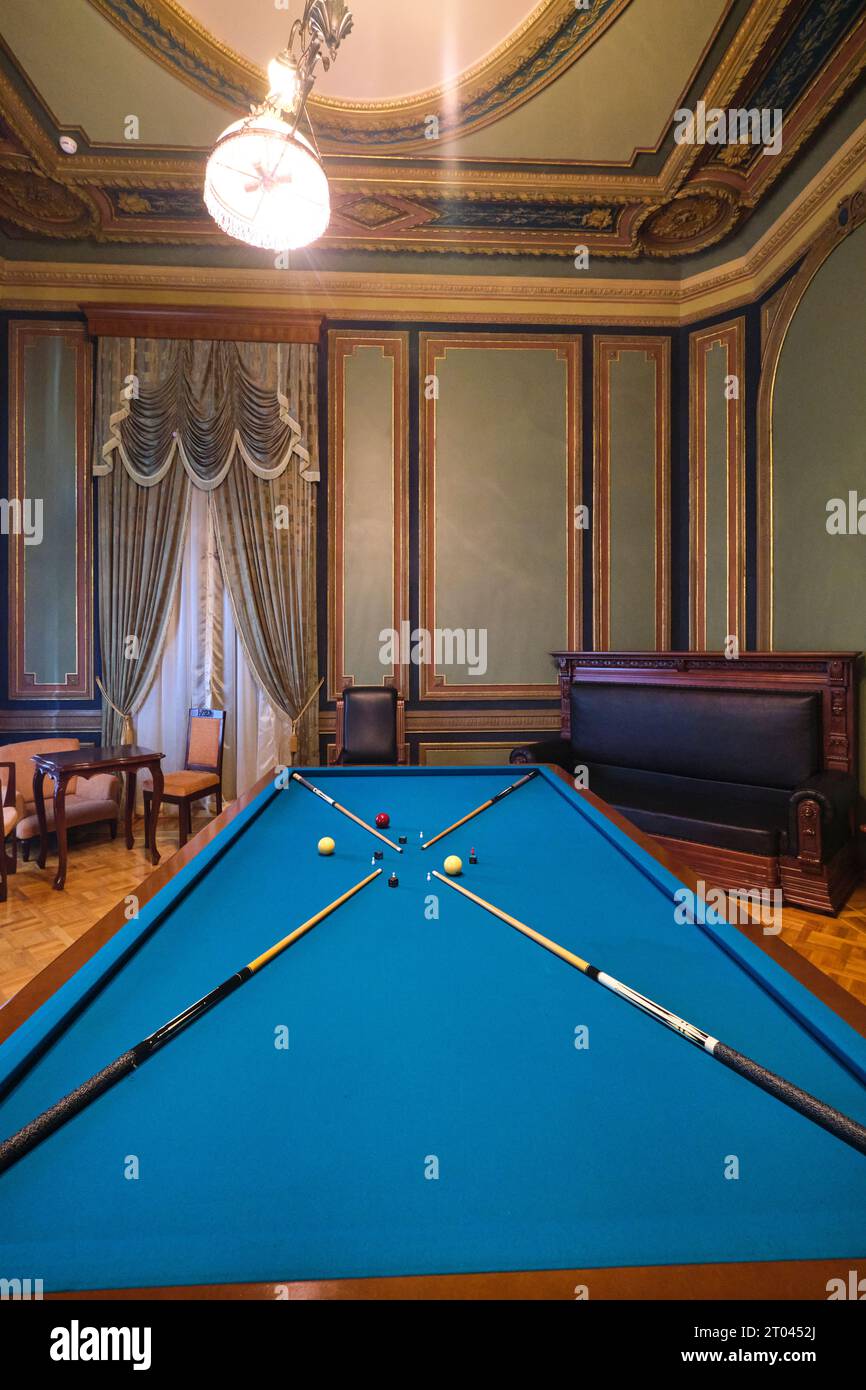 View of the billiard, pool room. At the mansion of Haji Zeynalabdin ...