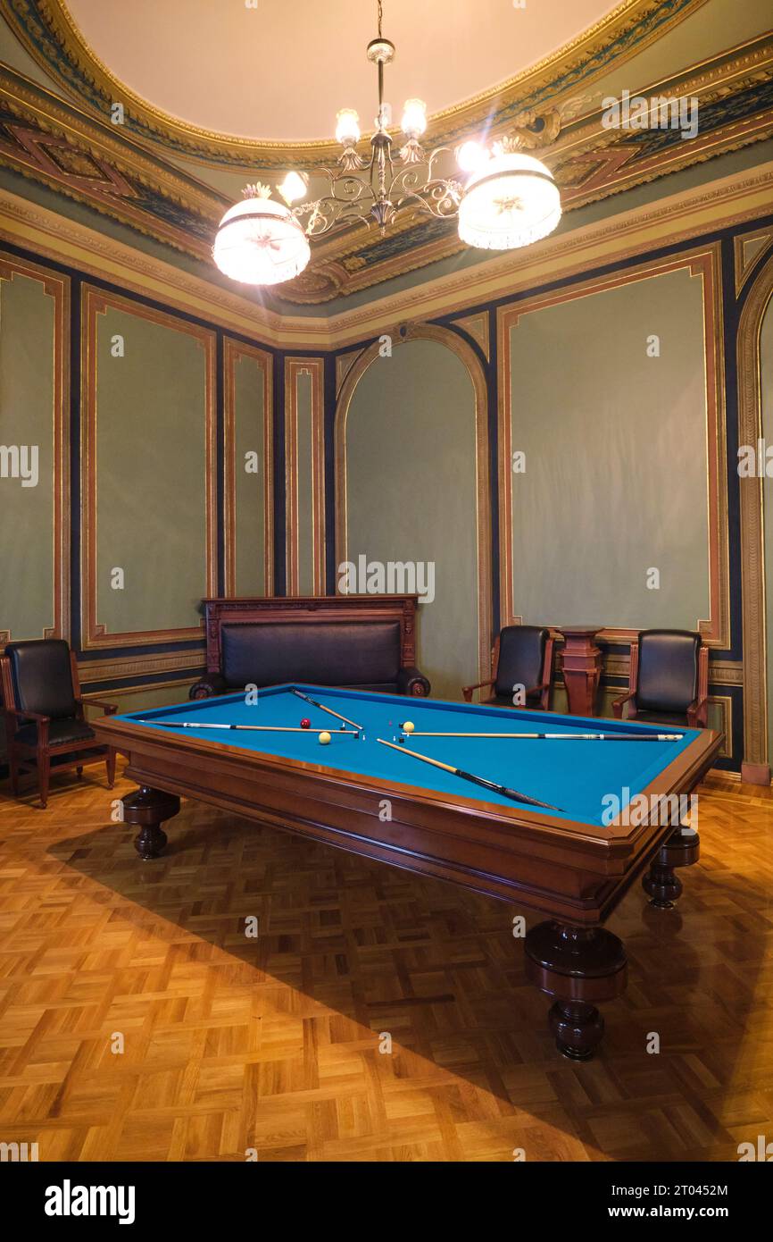 View of the billiard, pool room. At the mansion of Haji Zeynalabdin ...