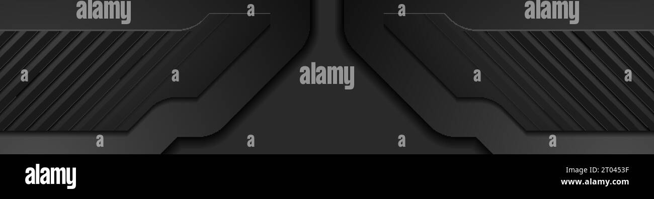 Black hi-tech concept abstract stripes. Dark technology geometric ...