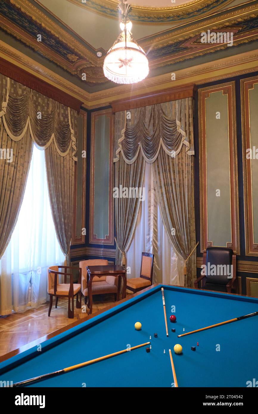 View of the billiard, pool room. At the mansion of Haji Zeynalabdin ...
