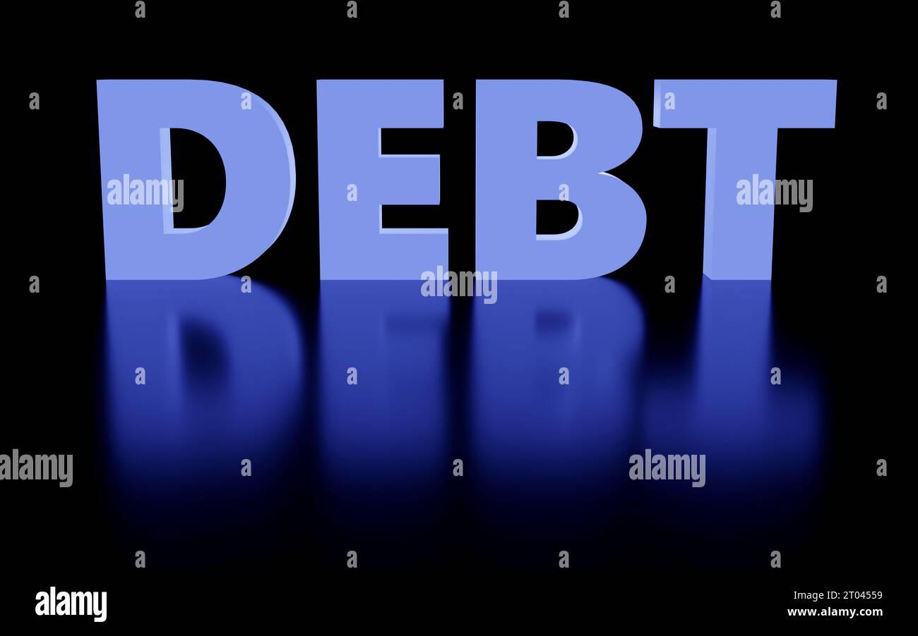 Luxury sign debt on black podium, soft light, smooth background, 3d ...