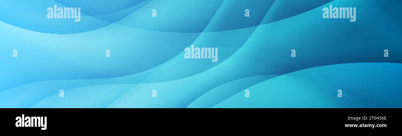 Abstract shiny light blue smooth waves banner design. Vector wavy ...