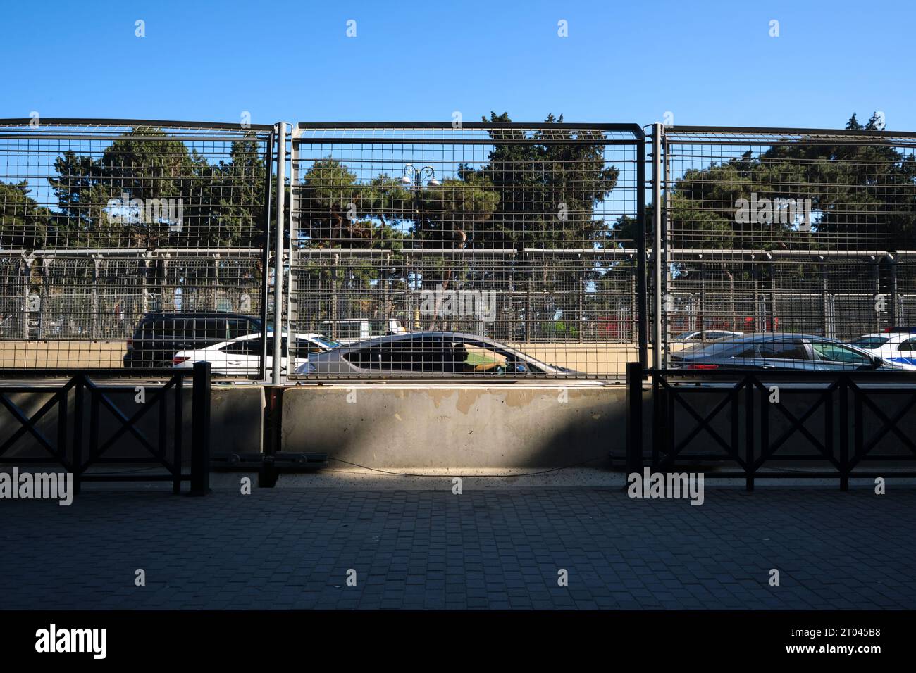 Regular cars, traffic on the course, days before the big race. At the ...